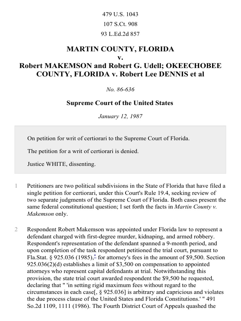 Martin County, Florida v. Robert Makemson and Robert G. Udell ...