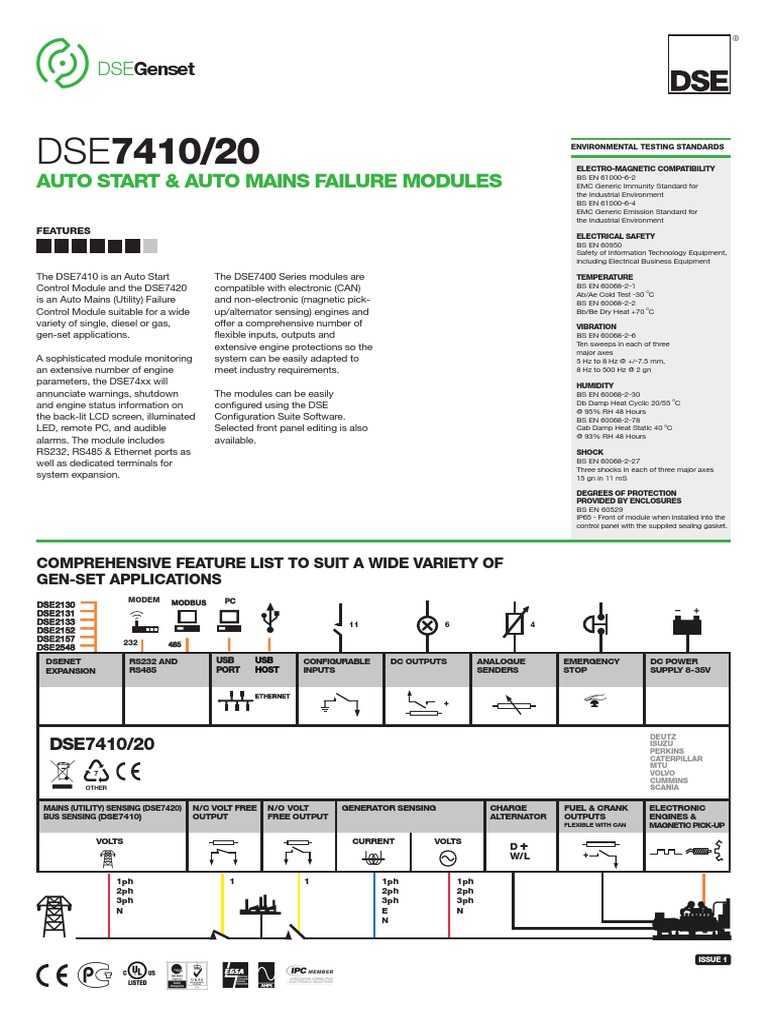 Dse7410 Dse7420 Data Sheet | Electromagnetic Compatibility | Usb | Free ...