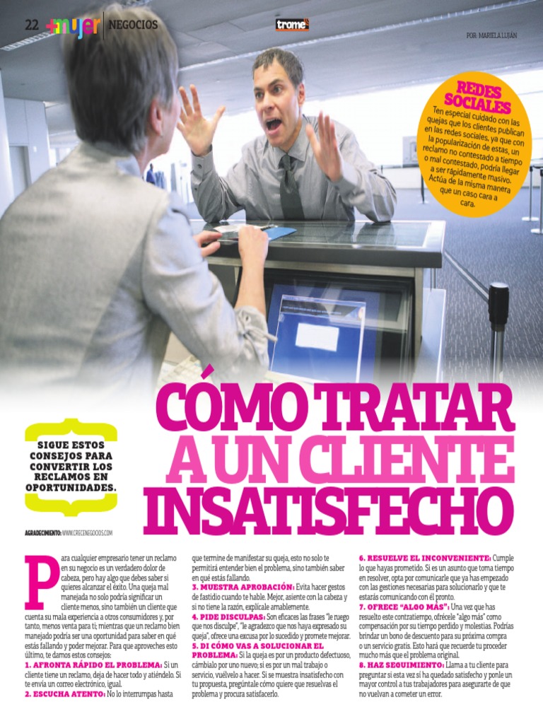 Cómo Tratar A Un Cliente Insatisfecho | PDF | Business | Violencia