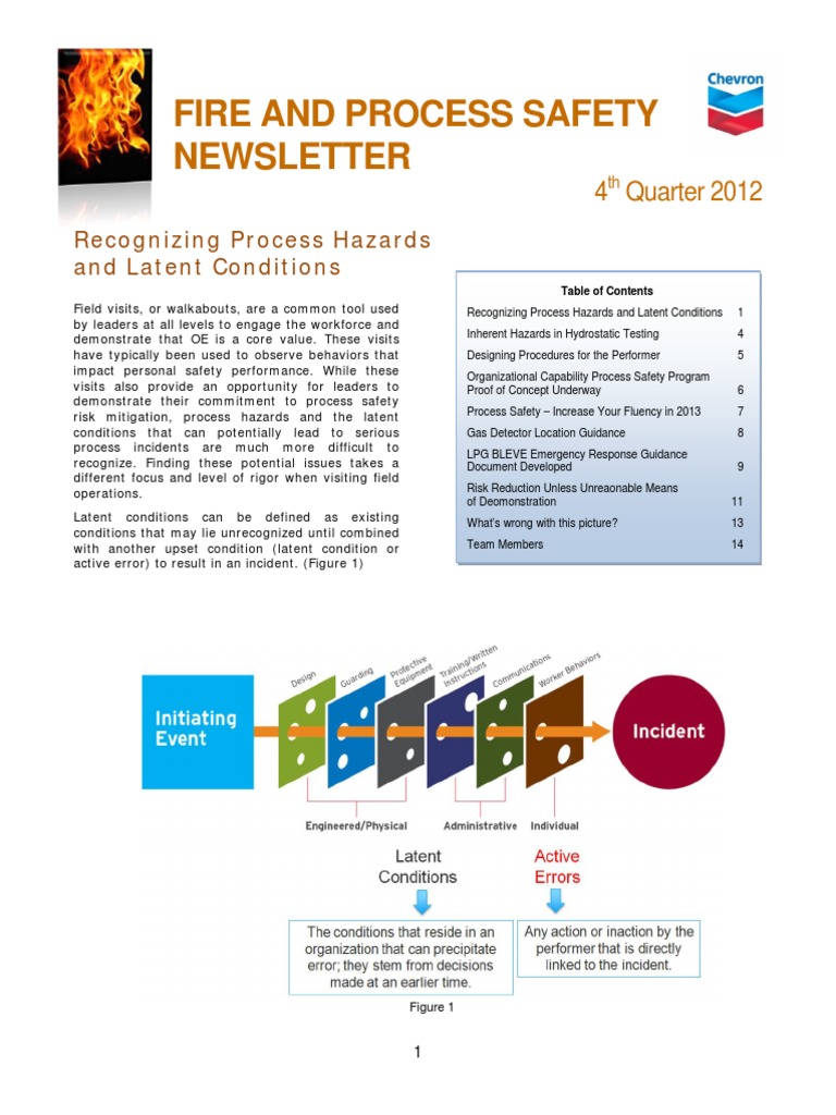 Fire Process Safety Newsletter 4th Quarter 2012 | PDF | Risk | Pipe ...