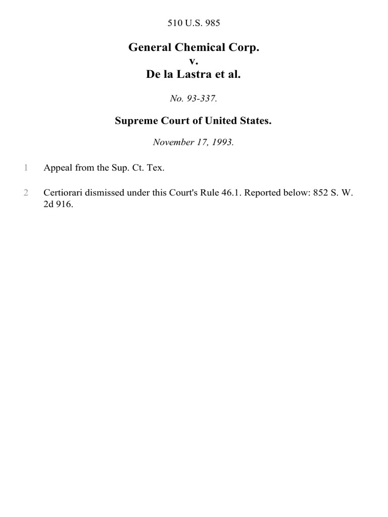 Certiorari Dismissal: General Chemical | PDF | Law