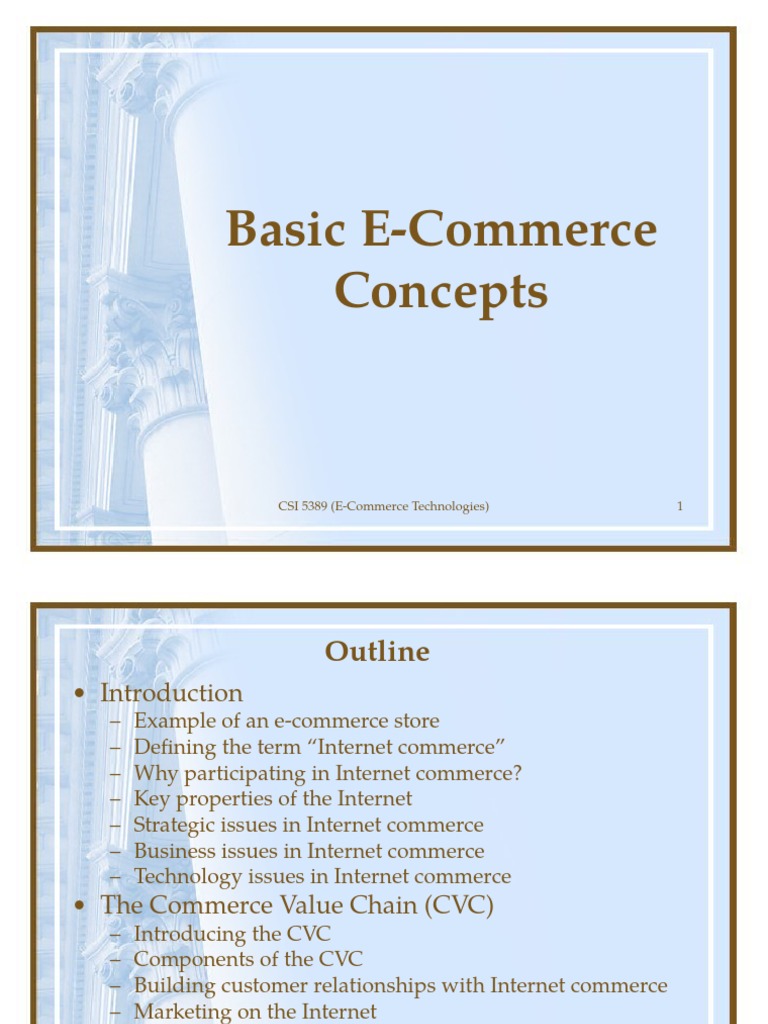Basic E-Commerce Concepts | PDF | E Commerce | Electronic Data Interchange