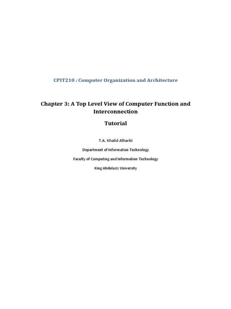 Chapter 3 - Tutorial2 | PDF | Instruction Set | Central Processing Unit