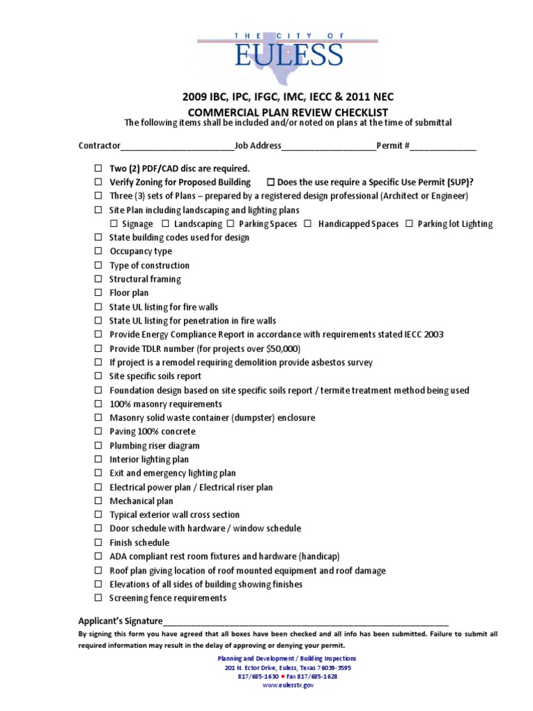Commercial Building Plan Review Checklist | PDF | Art | Computers