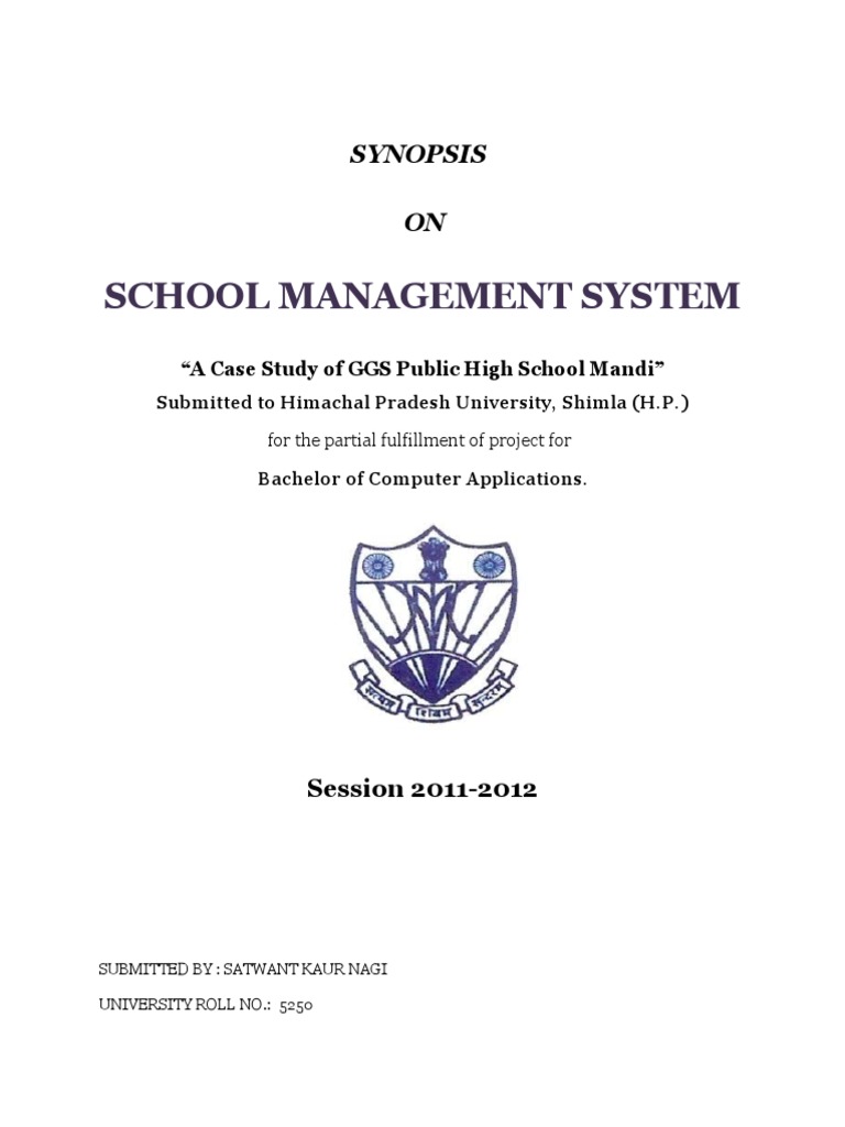 School Management System: Synopsis ON | Microsoft Windows | Software