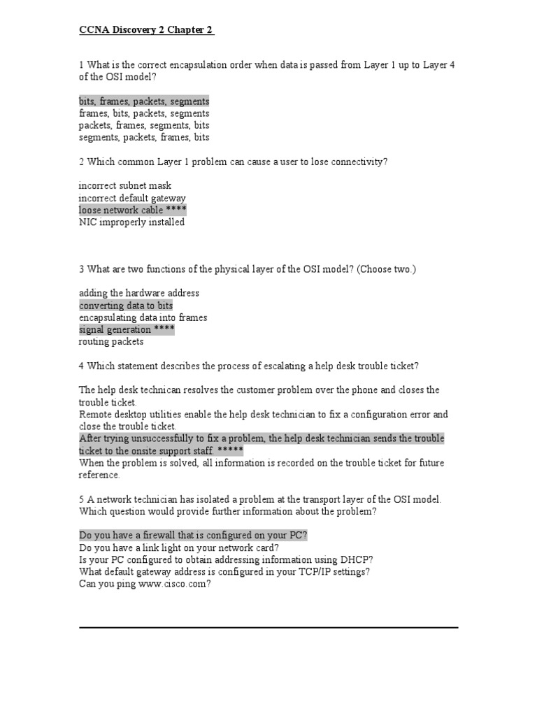 CCNA Discovery 2 Chapter 2 | PDF | Ip Address | Computer Network