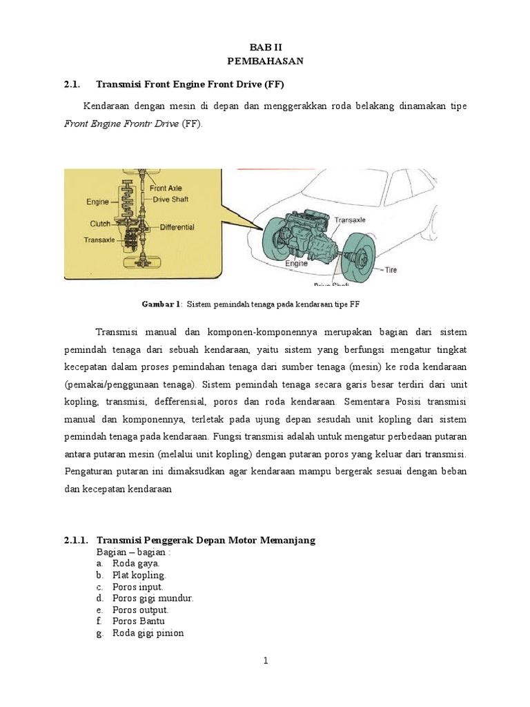 Transmisi Front Engine Front Drive | PDF