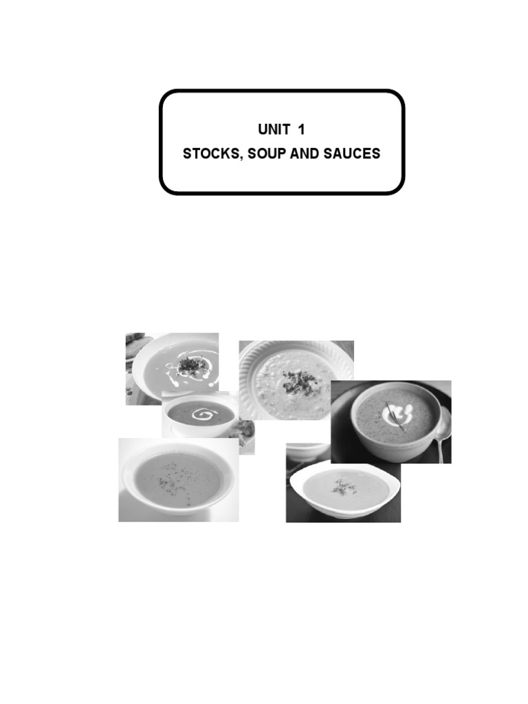 Unit 1 Stocks, Soup and Sauces | PDF