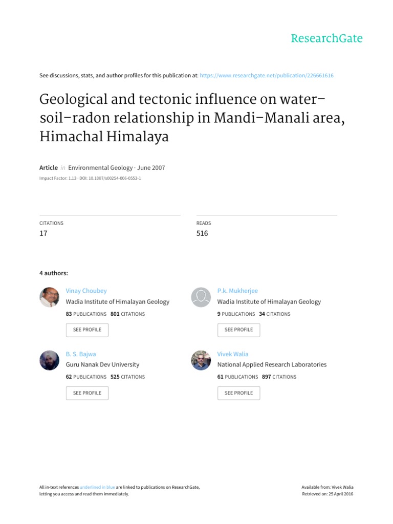 Detail Geo Study of Manali Area | PDF | Geology | Rock (Geology)