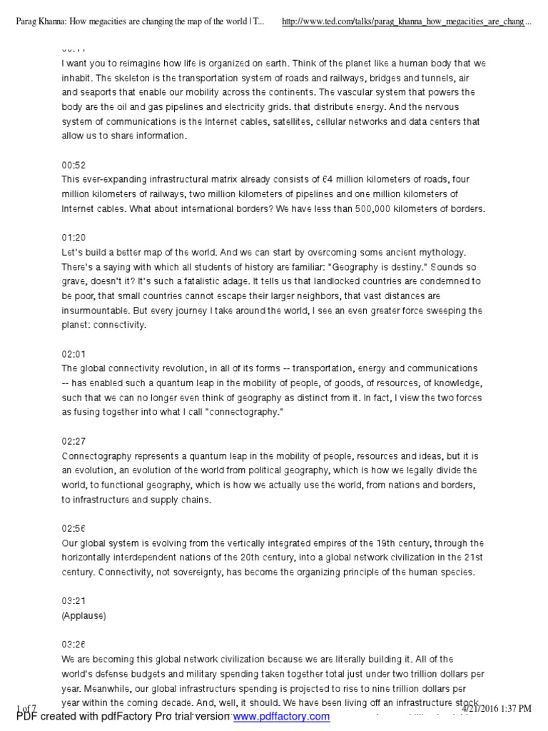 Parag Khanna - How Megacities Are Changing The Map of The World - TED ...