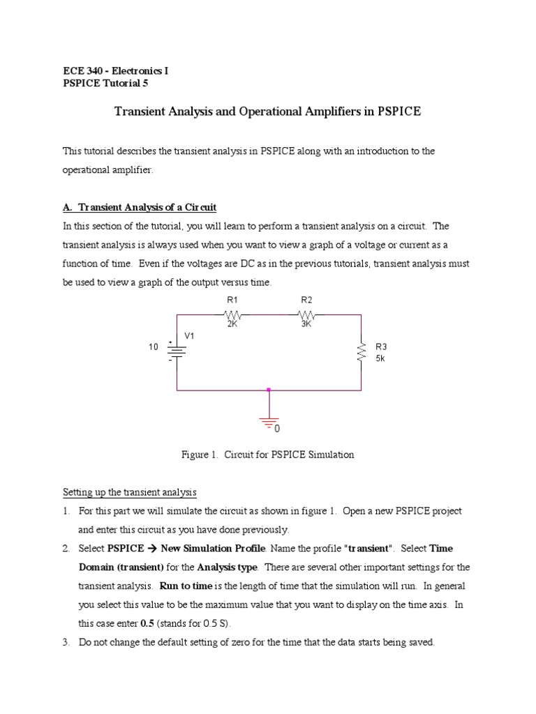 Pspice Tutorial 5 | PDF | Amplifier | Operational Amplifier