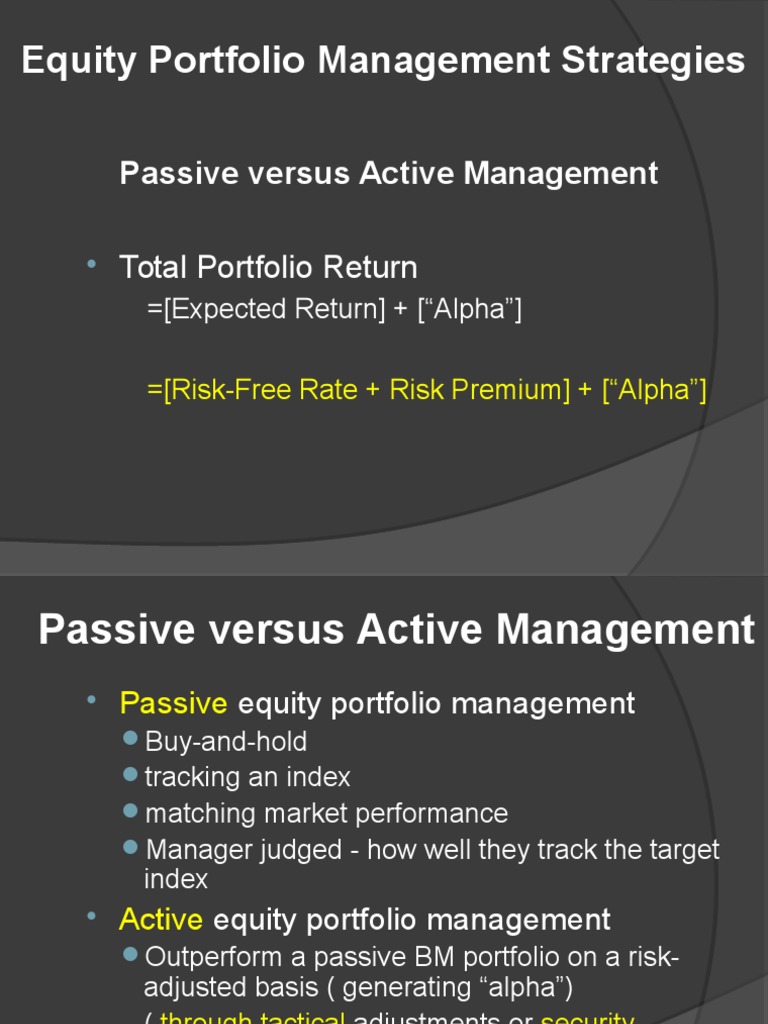 Equity Portfolio Management Strategies | PDF | Asset Allocation ...