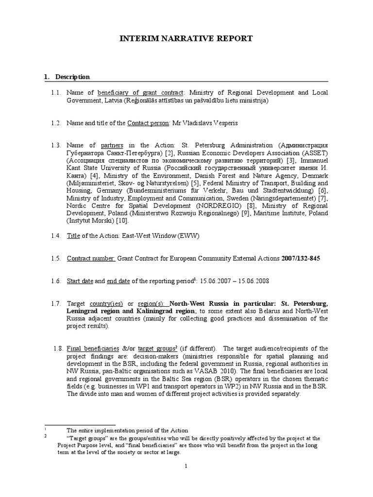 Interim Narrative Report en Final | Download Free PDF | Russia ...
