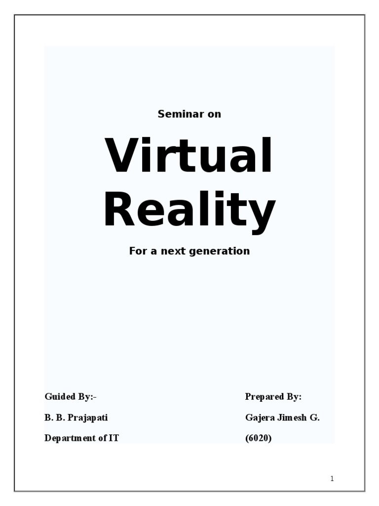 Virtual Reality | PDF | Virtual Reality | Stereoscopy