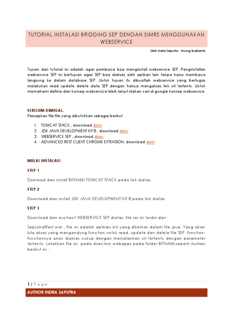 Tutorial Instalasi Bridging Sep - Simrs Menggunakan Webservice | PDF | Komputer
