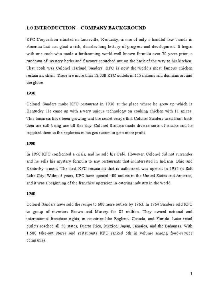 KFC: History, Strategy, and Growth Insights | PDF | Fast Food ...