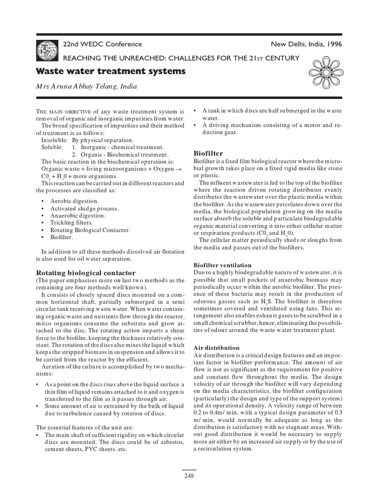 Biotower 001 PDF | PDF | Sewage Treatment | Pump