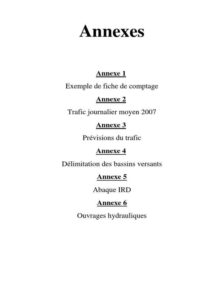 Exemples d'annexes techniques | PDF