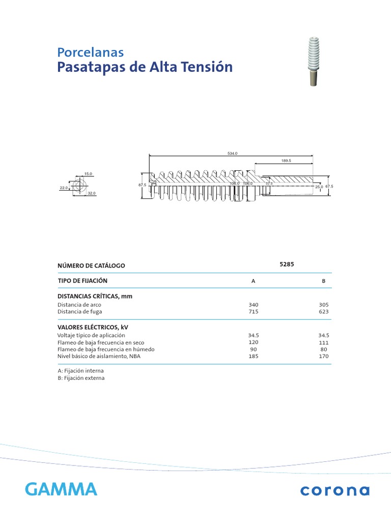 Bushing CLASE 34.4kV - 5285 | PDF | Componentes eléctricos | Electricidad