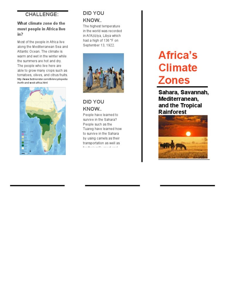 Climate Zones in Africa Brochure | PDF