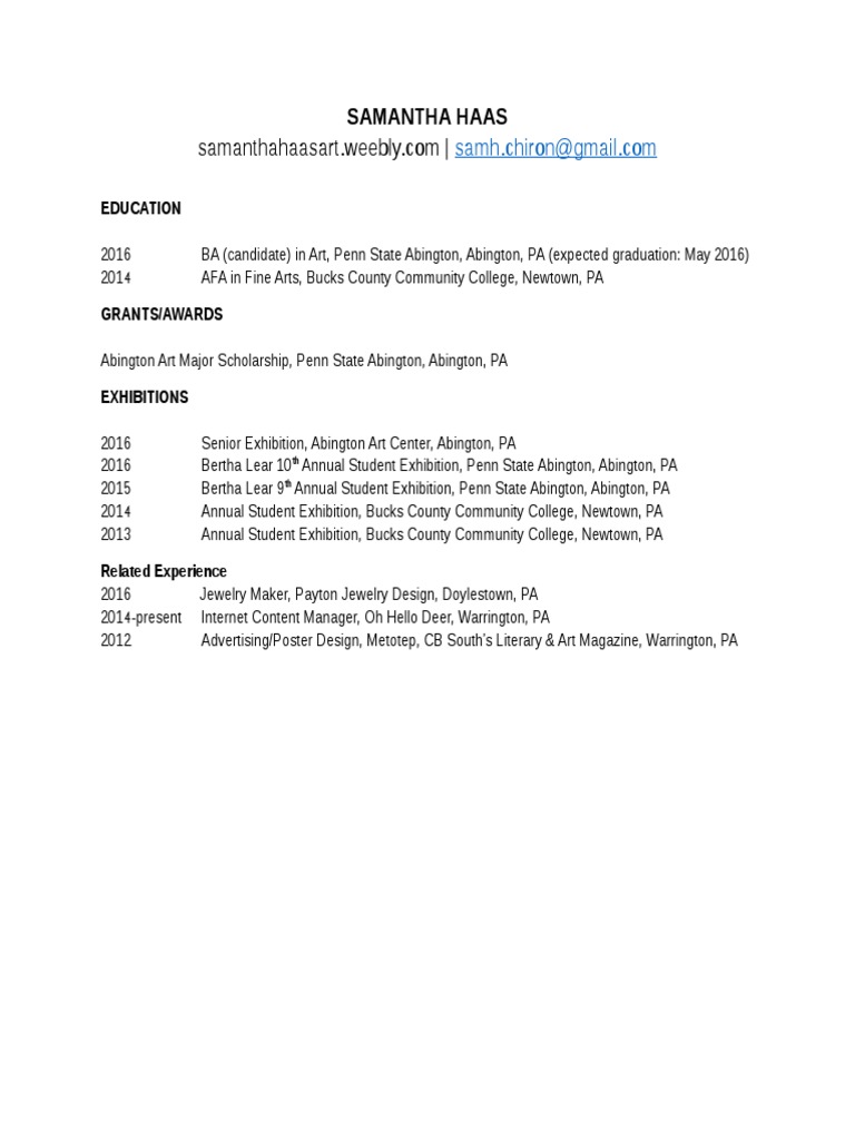 Resume - Samantha Haas | PDF