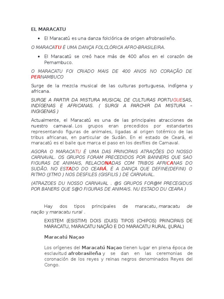 El Maracatu | PDF | Carnaval | Entretenimiento