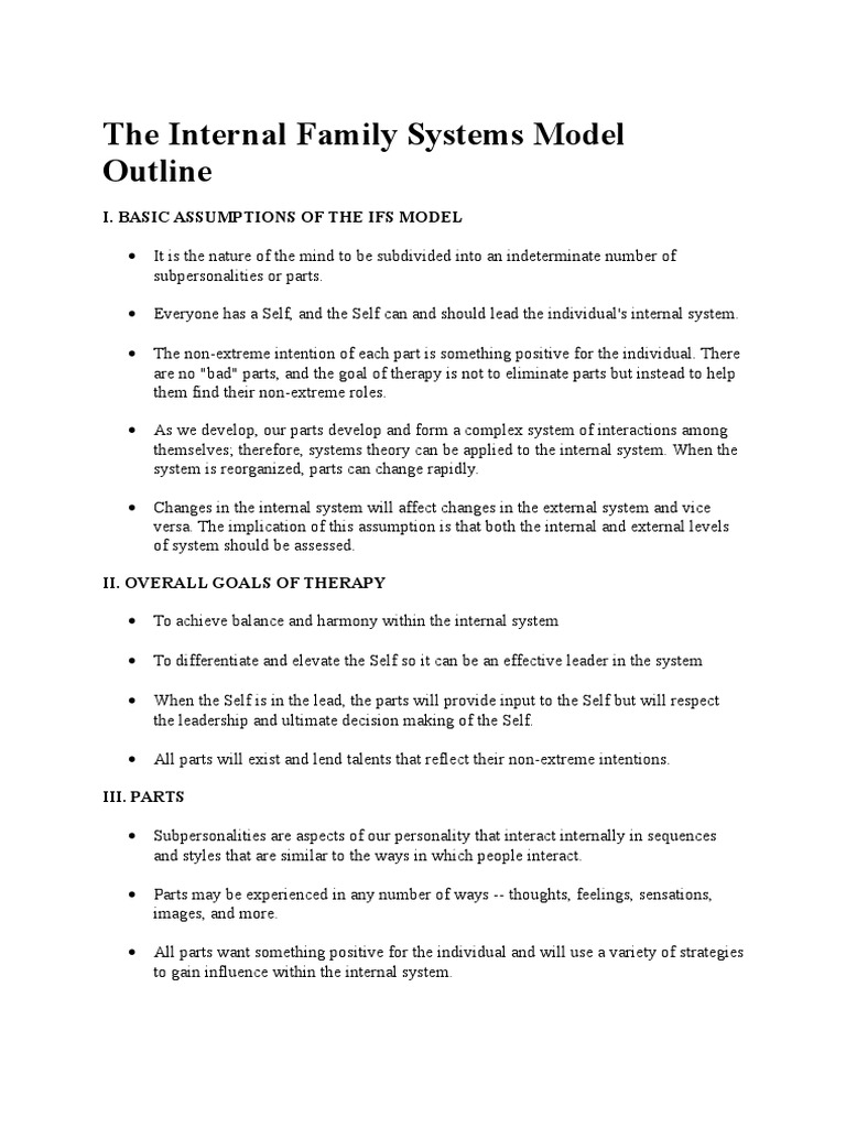 Internal Family Systems Model Overview | PDF | Self | Psychotherapy