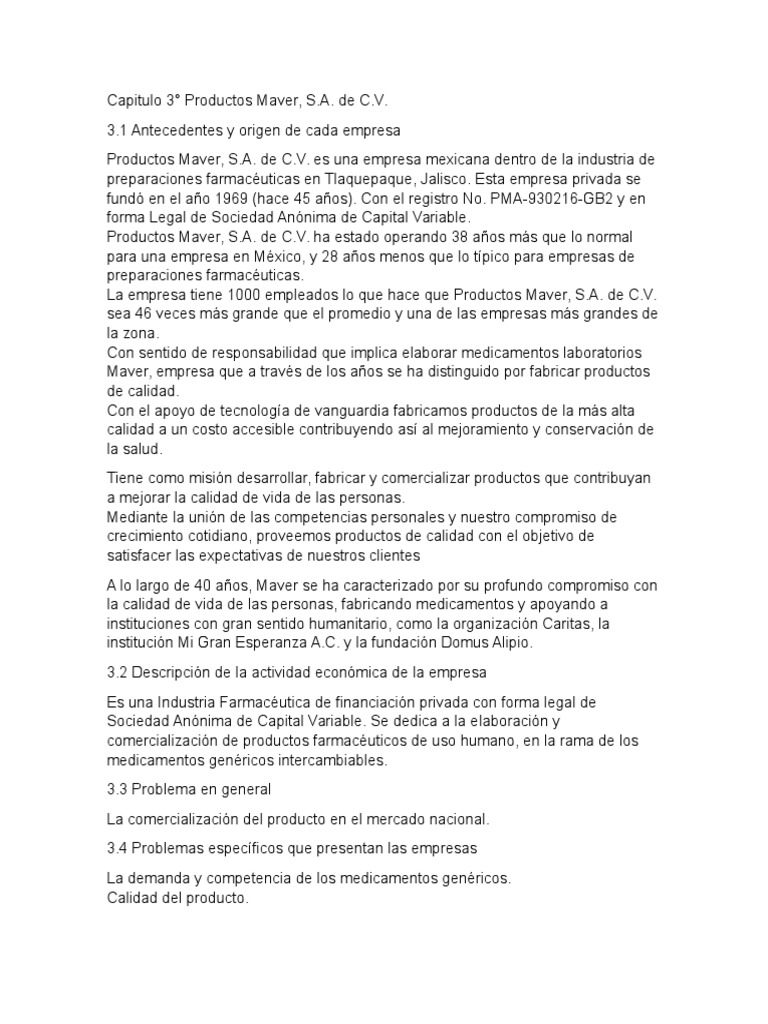 Productos Maver, S.A. de C.V. | PDF | Medicamentos con receta ...