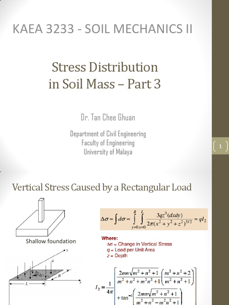 Stress Distribution 3 | Soil Mechanics | Stress (Mechanics)