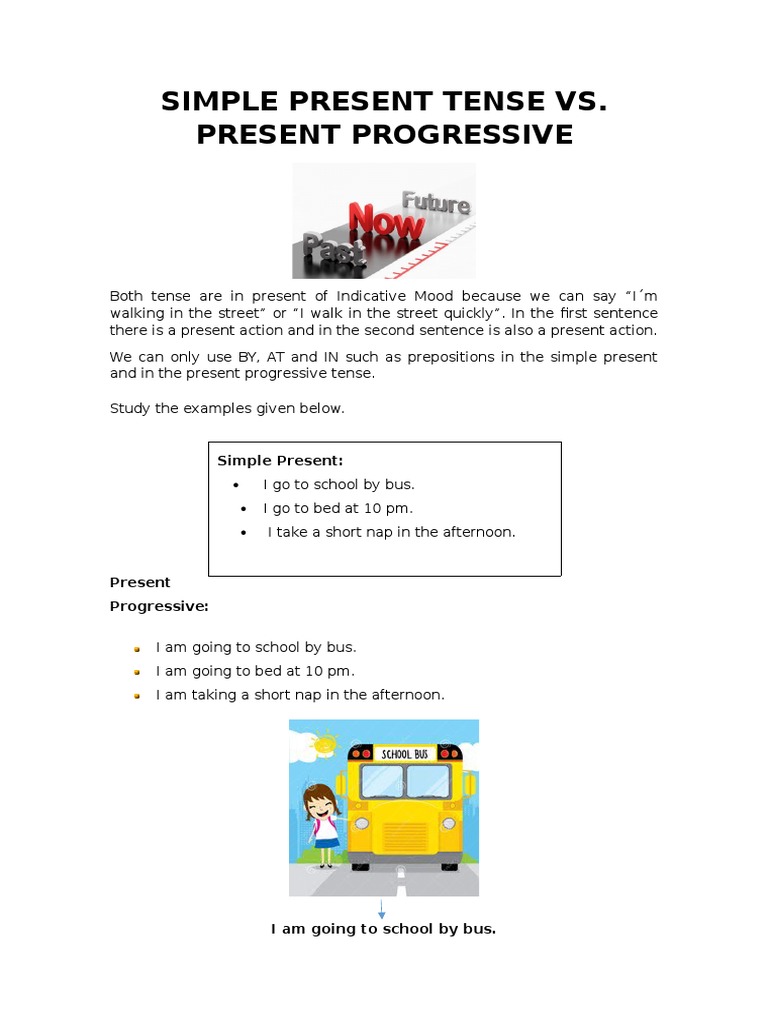 Simple Present vs. Present Progressive | PDF | Language Arts & Discipline