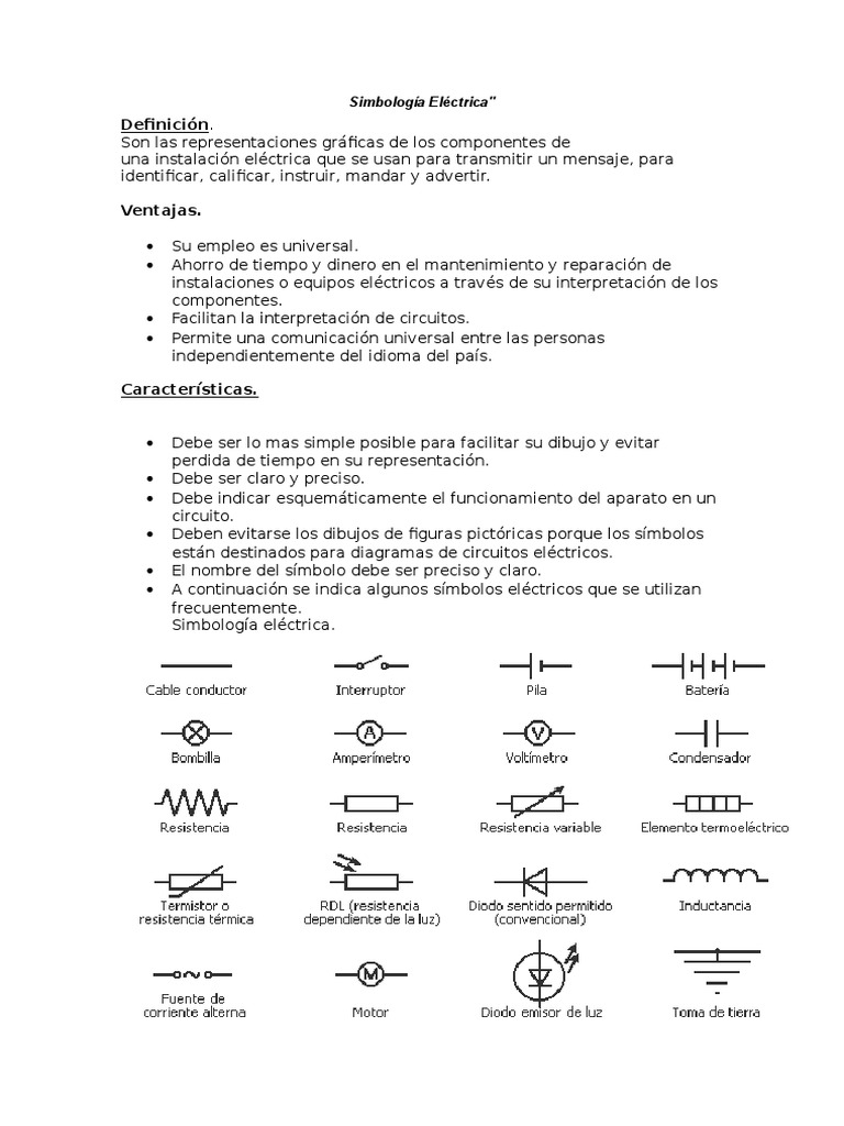 Simbología Eléctrica | PDF | Corriente eléctrica | Corriente continua