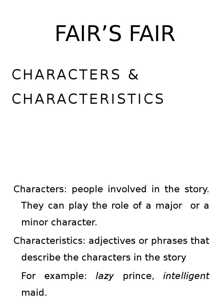 Fair's Fair Characters | PDF | Integrity | Narration