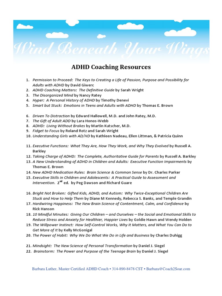 ADHD Coaching Resources | PDF | Attention Deficit Hyperactivity ...