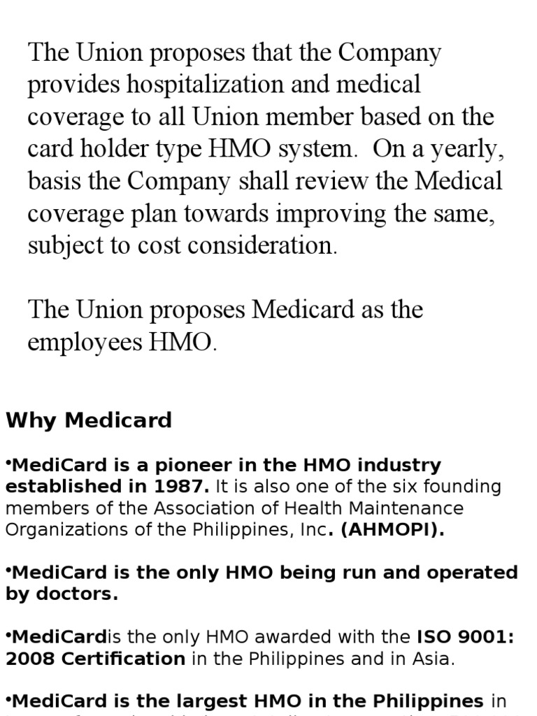 MediCard HMO Benefits Overview | PDF | Health Maintenance Organization ...