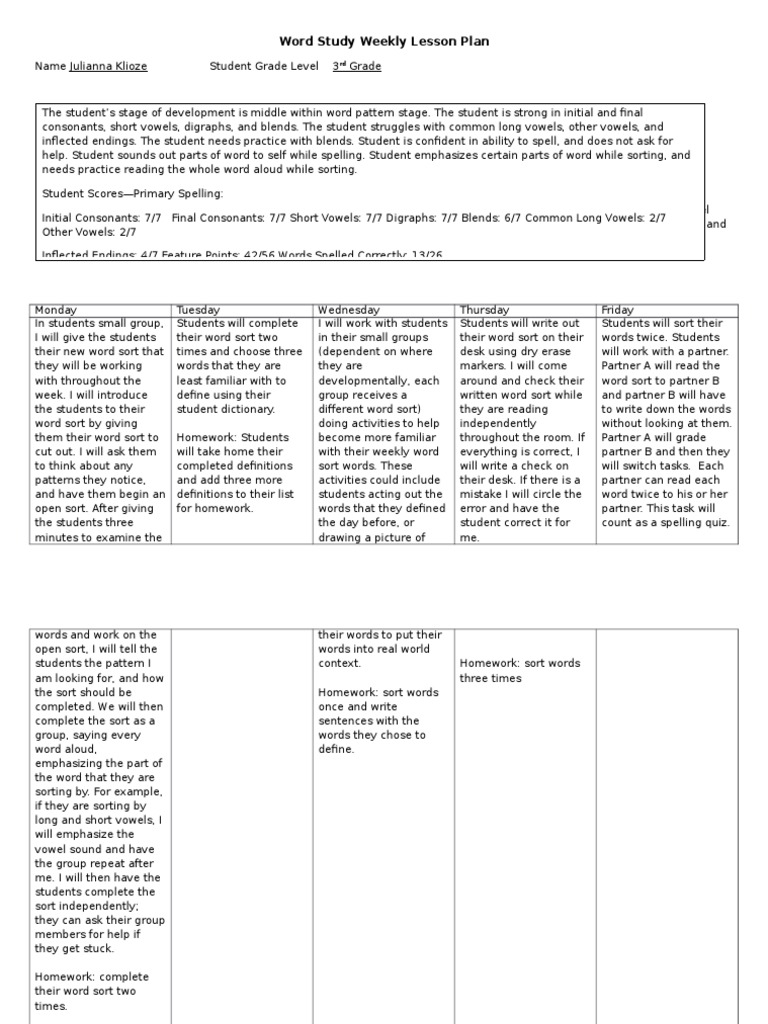 Read 436 Word Study Lesson Plan | PDF | Languages | Language Arts ...