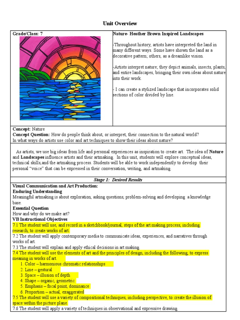 Heather Brown Landscape Lesson Plan | PDF | Watercolor Painting | Works ...