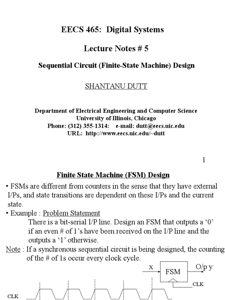 Lect5 FSM | PDF | Digital Electronics | Electronic Engineering