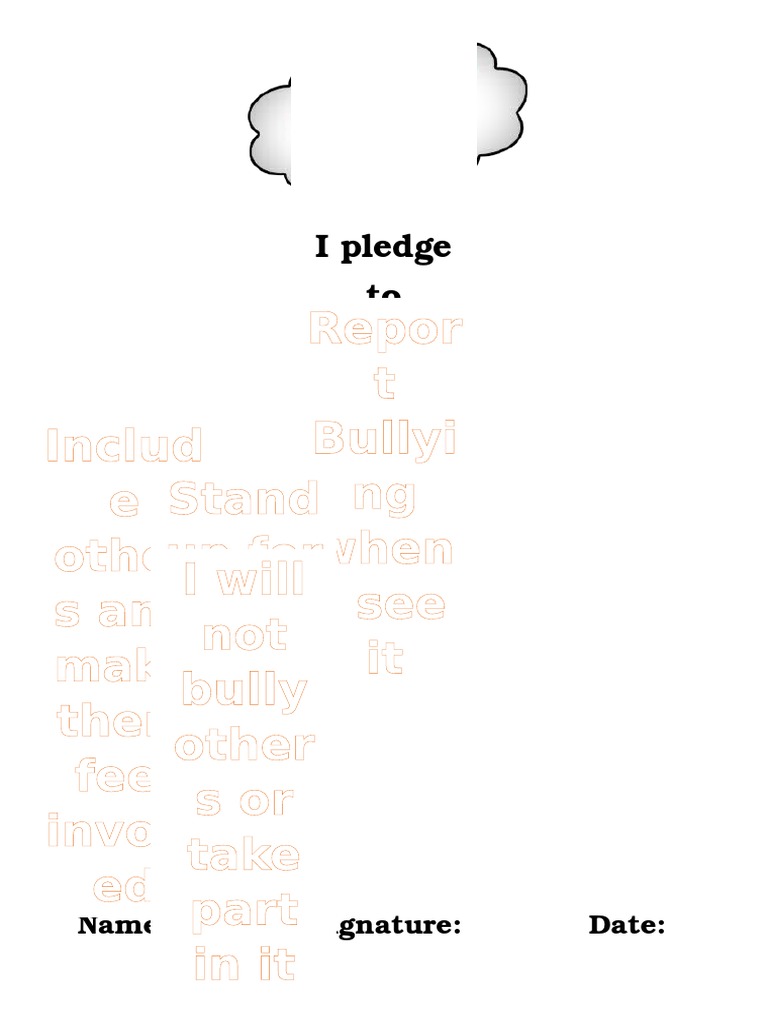 Anti-Bullying Pledge | PDF