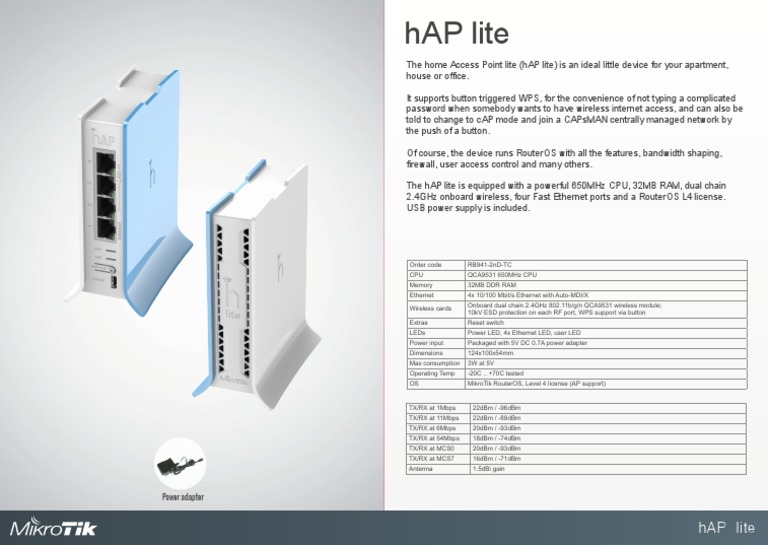 hAP Lite User Manual Overview | PDF | Business | Computers