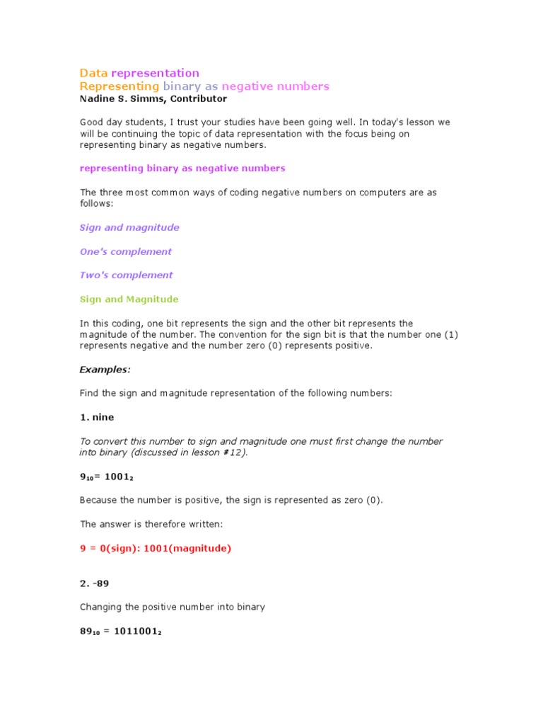 Data Representing: Representation | PDF | Theory Of Computation | Areas Of Computer Science