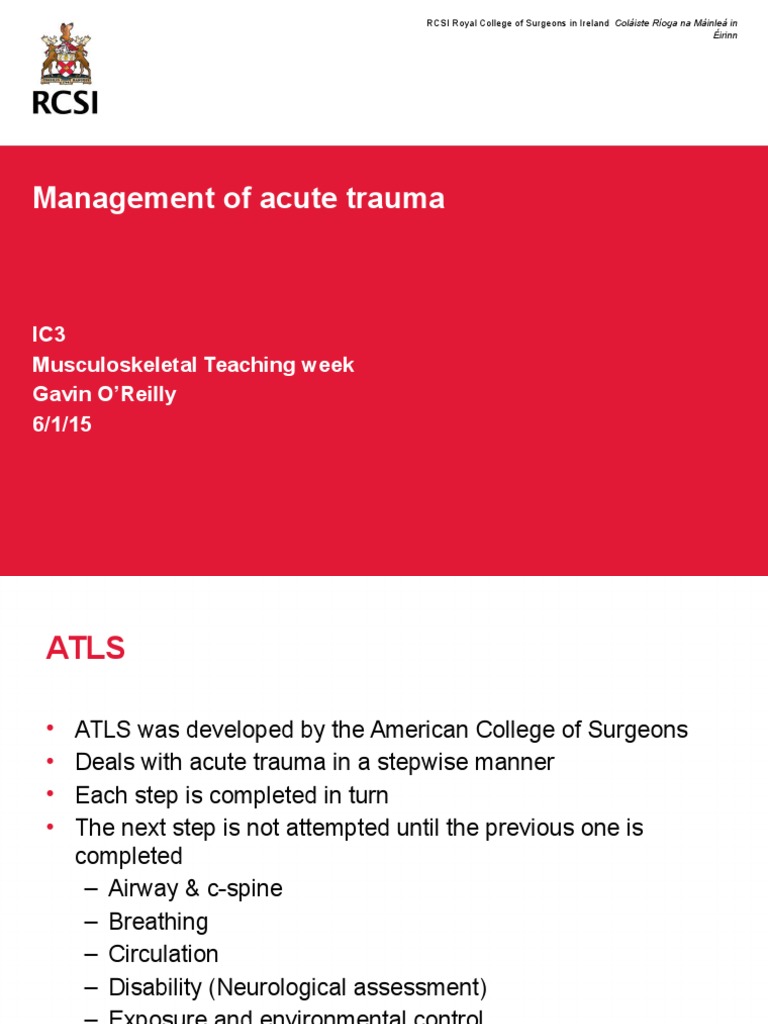Acute Trauma Management | PDF | Thorax | Major Trauma