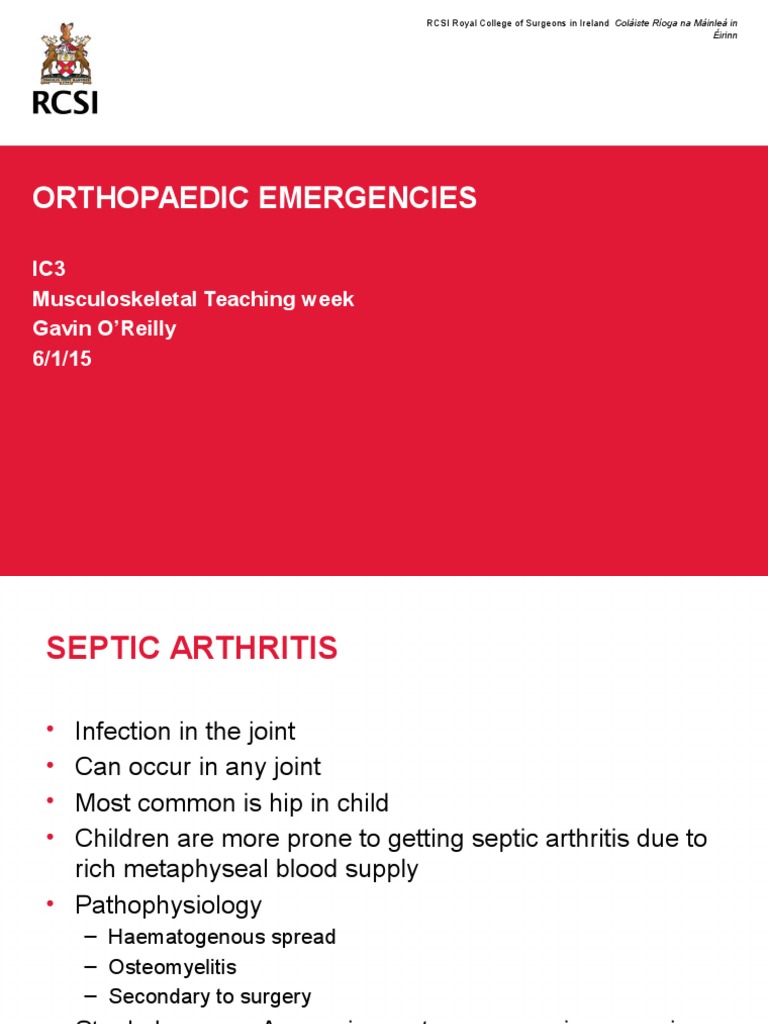 RCSI Musculoskeletal Emergencies Guide | PDF | Sepsis | Immunology