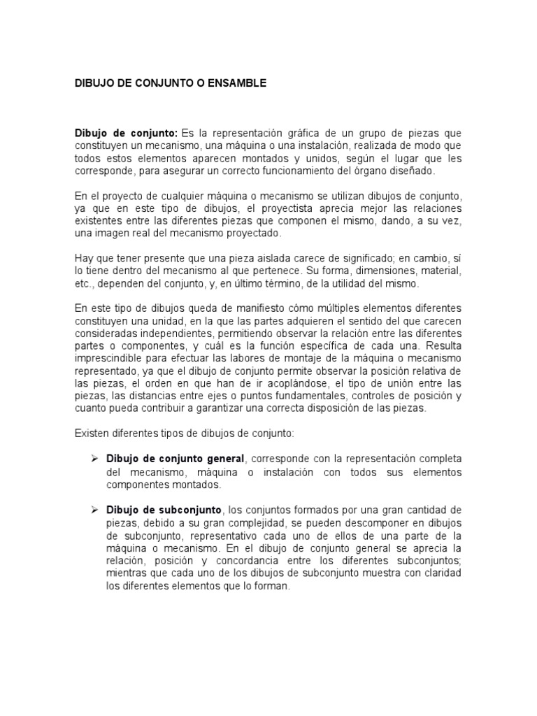 Representación gráfica de conjuntos mecánicos y sus componentes | PDF ...