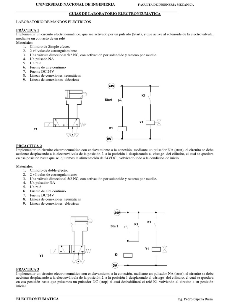 Guía de Práctica - Laboratorio de Electroneumática | PDF | Relé | Ingeniería mecánica