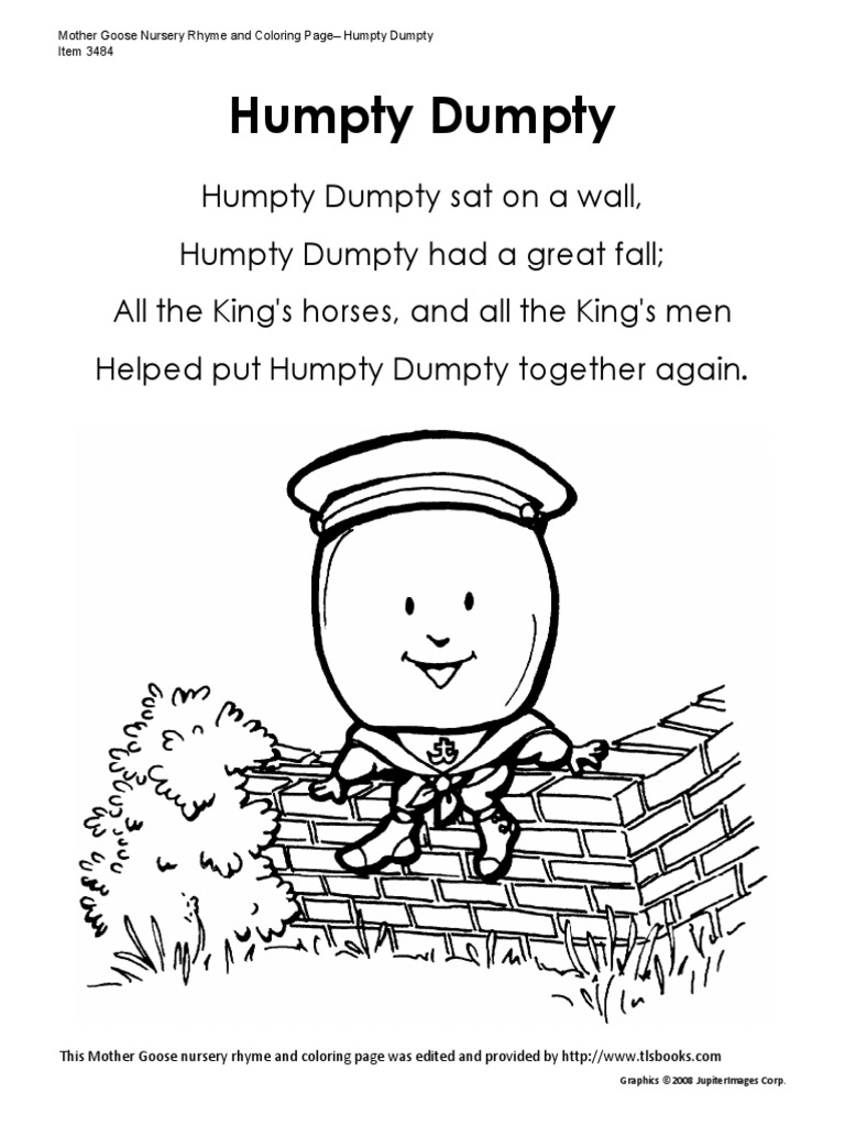 Humpty Dumpty Coloring Page
