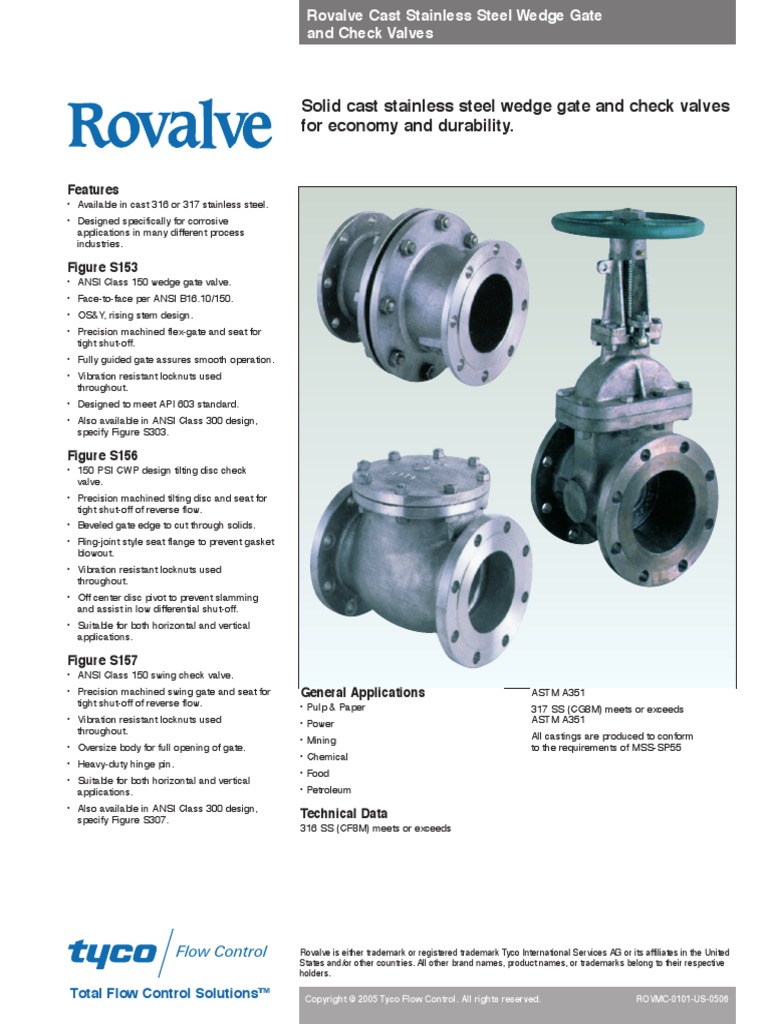 Rovalve Pdf Pdf Valve Mechanical Engineering