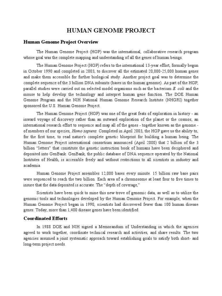 Human Genome Project Overview | PDF | Human Genome | Genome