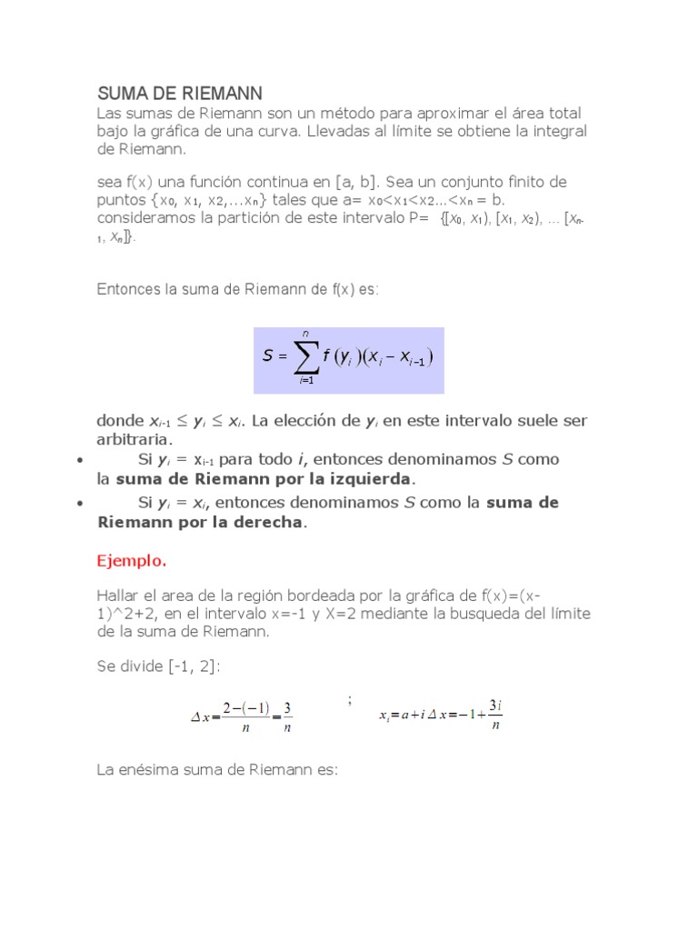 Suma de Riemann | PDF | Métodos y materiales de enseñanza