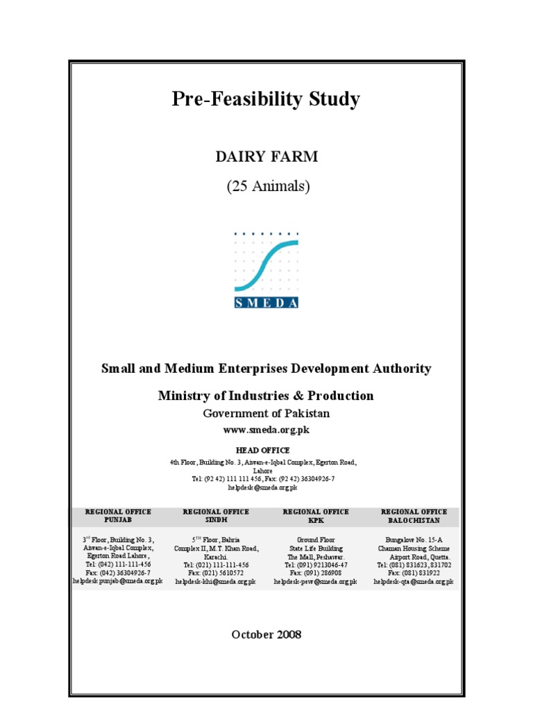 Dairy Farm Pre-Feasibility Study (25 Cows) | PDF | Dairy Cattle | Dairy ...