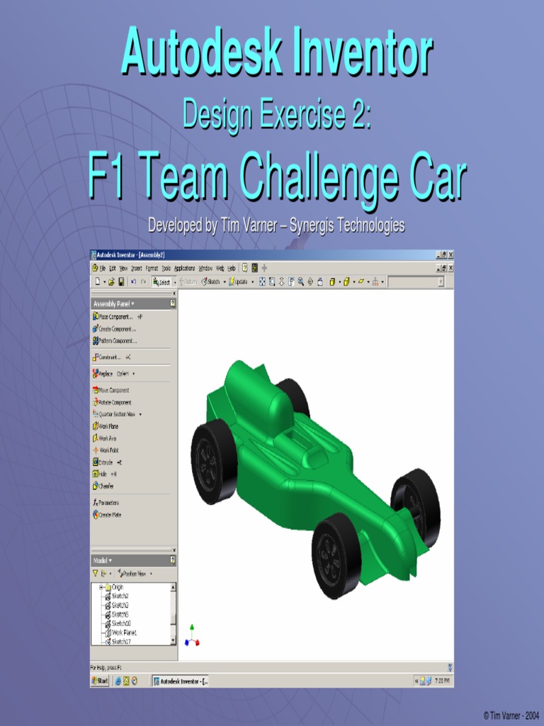 Autodesk Inventor- F1 Team Challenge Car | Button (Computing) | System ...